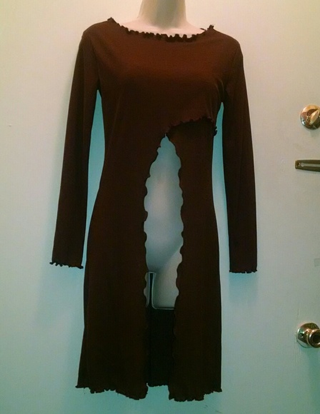 Tops | Vintage Brown Long Top | Poshmark